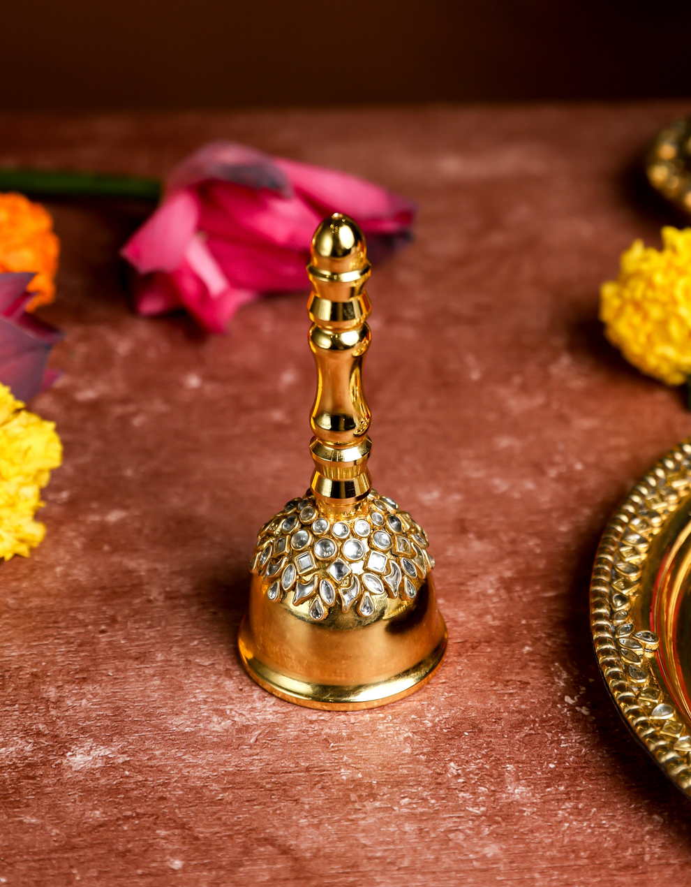 Premium Brass Bell – Embellished Temple Hand Bell – Cinco Livings